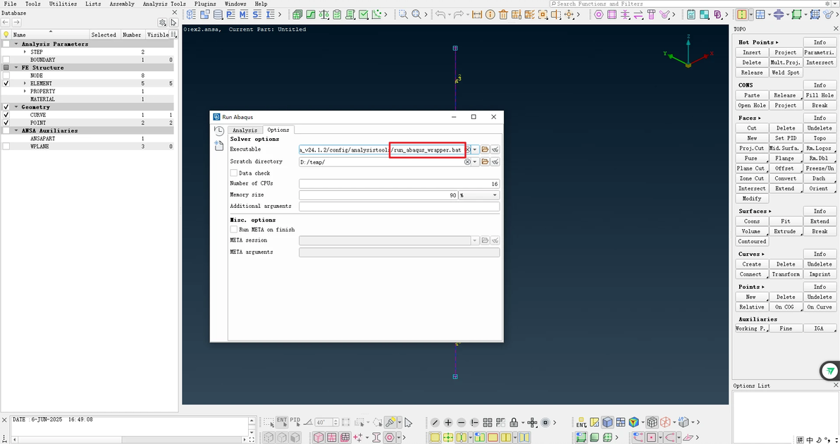 ANSA中直接提交任务并运行Abaqus求解器的方法 - 哔哩哔哩