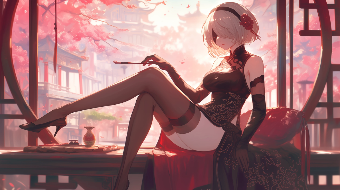 早安，2B【AI绘2K壁纸】 - 哔哩哔哩