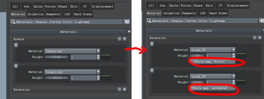 【Speedtree】实现树干trunk上呈现多种材质，指定底部材质 - 哔哩哔哩