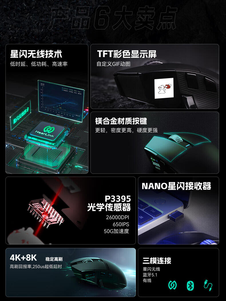 星闪+3395+镁合金按键=达尔优A980Pro Max游戏鼠标评测 - 哔哩哔哩