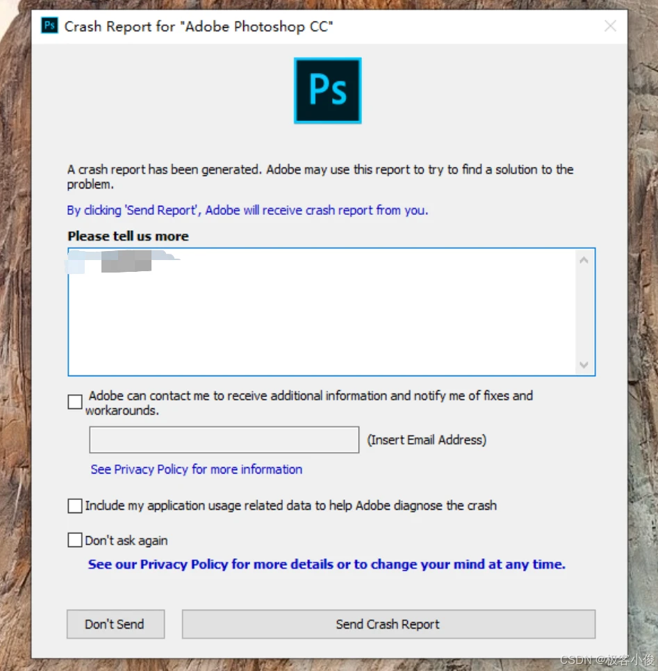 【2025解决方案】 PS自动闪退+提示崩溃报告退出我已经完美解决! YYDS - 哔哩哔哩