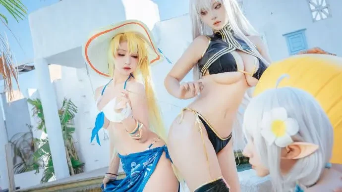 【COS正片】梦幻模拟战 X 战场女武神 拉娜泳装cos cn一千只猫薄禾 - 哔哩哔哩