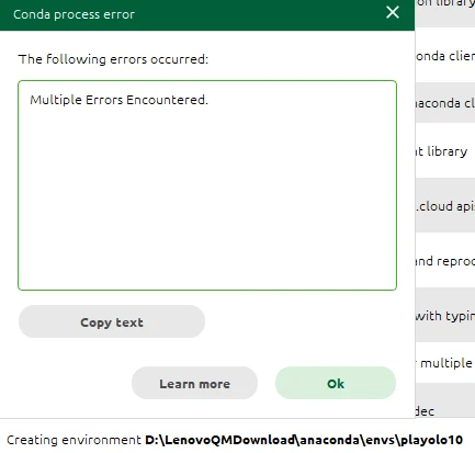Anaconda环境Multiple Errors Encountered错误 - 哔哩哔哩