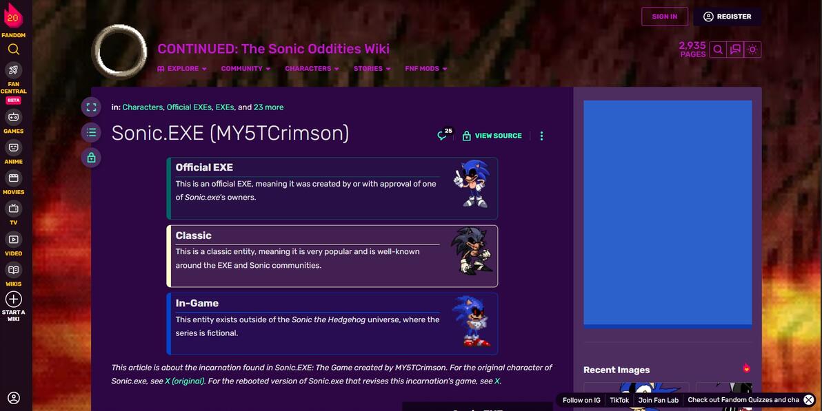 Sonic.exe(MY5TCrimson) wiki [搬运部分1 中文机翻] - 哔哩哔哩