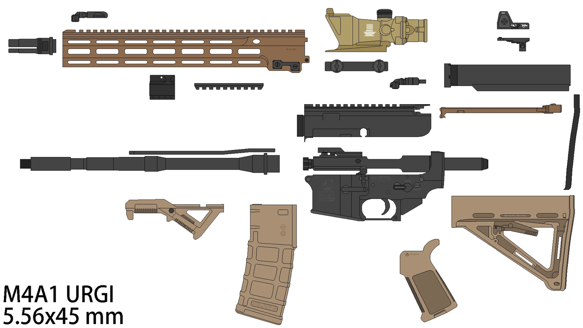 【茜斯茨】轻武器像素画第五期——M4A1 URGI - 哔哩哔哩
