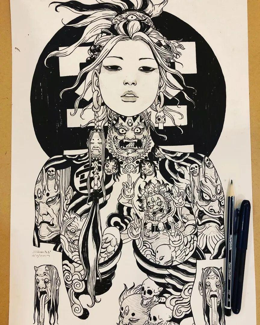 【画师推荐】Zeen Chin|当鬼神玩起朋克！当冷暖和谐杂糅！ - 哔哩哔哩