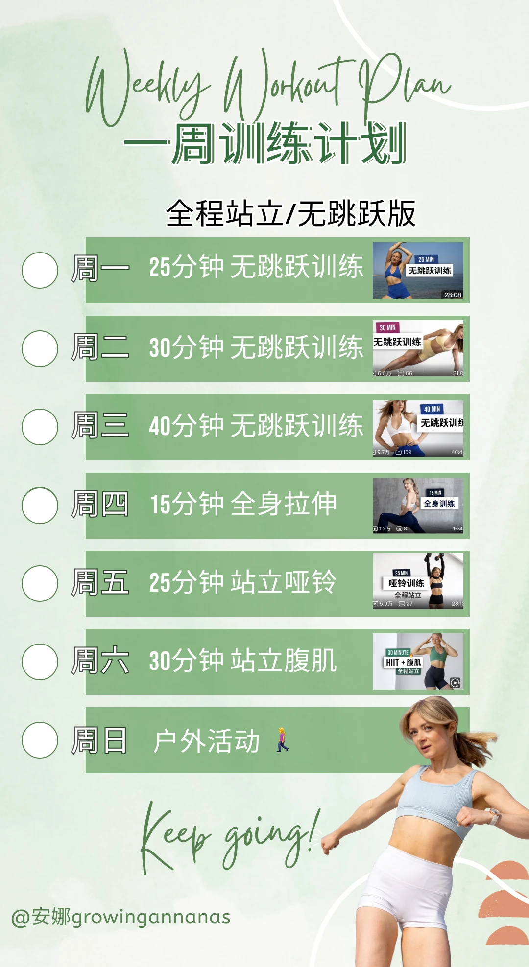 【安娜growingannanas】7月21日 一周训练计划 - 哔哩哔哩