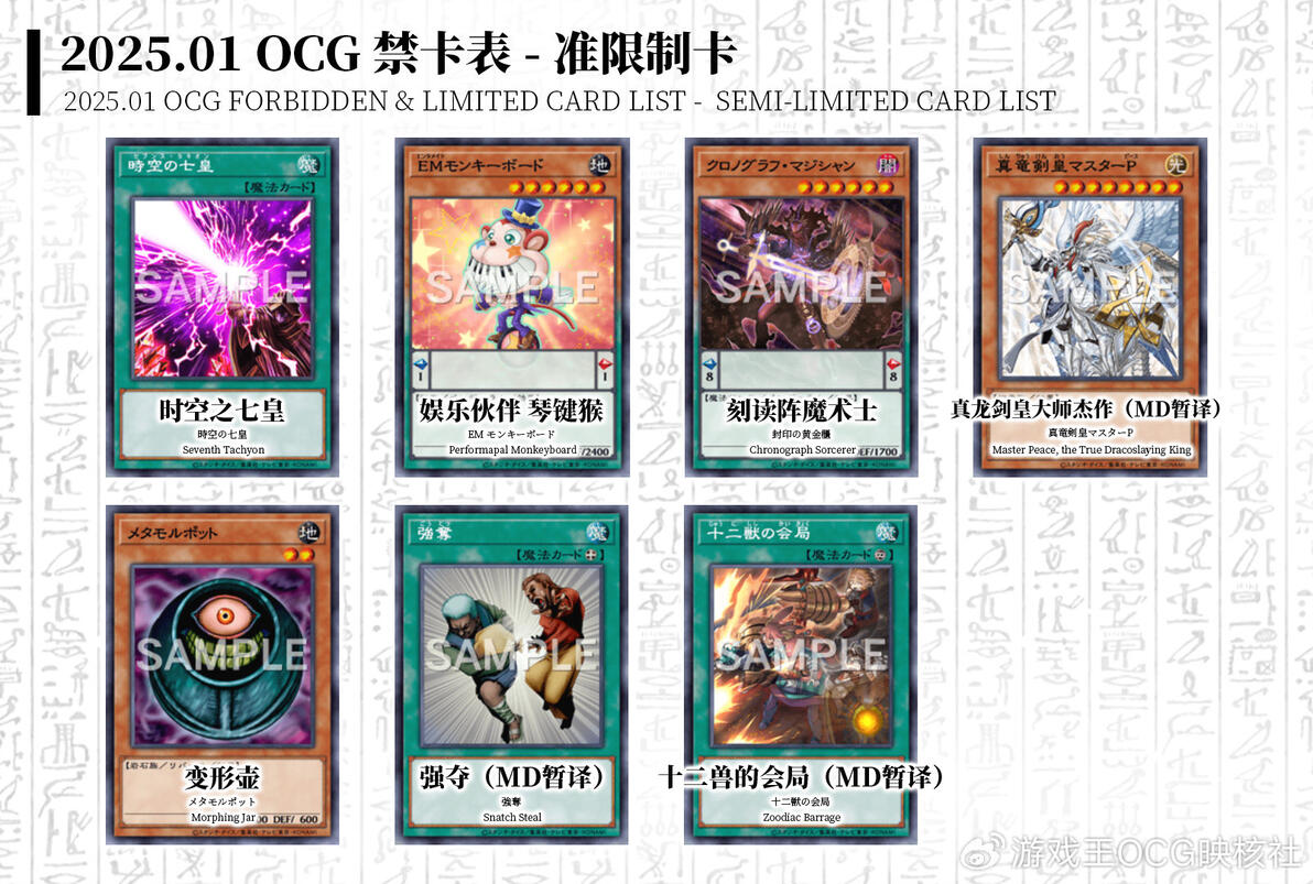 卡表杂谈 丨 游戏王卡片游戏2025.1.1 OCG禁限卡表简评 丨熊田 - 哔哩哔哩