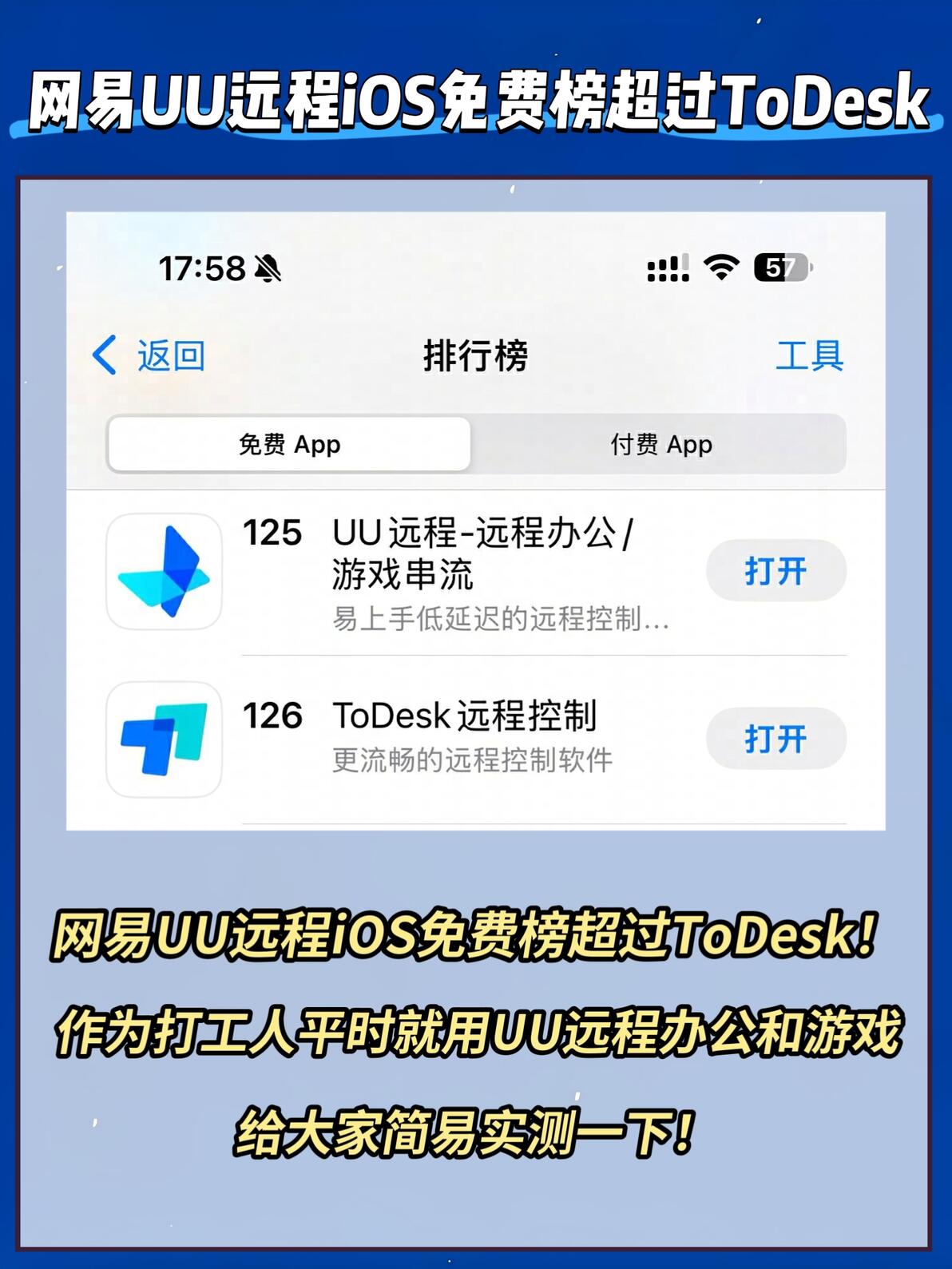 网易UU远程iOS免费榜超过ToDesk！网易UU远程实测体验来了！ - 哔哩哔哩