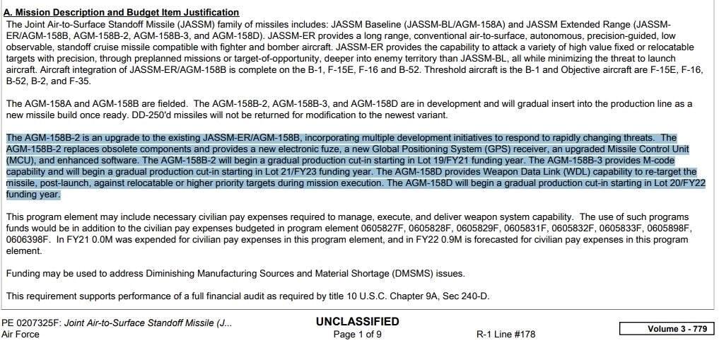 全网最全！AGM-158系列型号梳理 - 哔哩哔哩