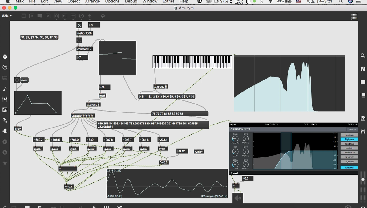 基于MAXMSP生成简易实用性AM合成器（可用于噪声生成） - 哔哩哔哩