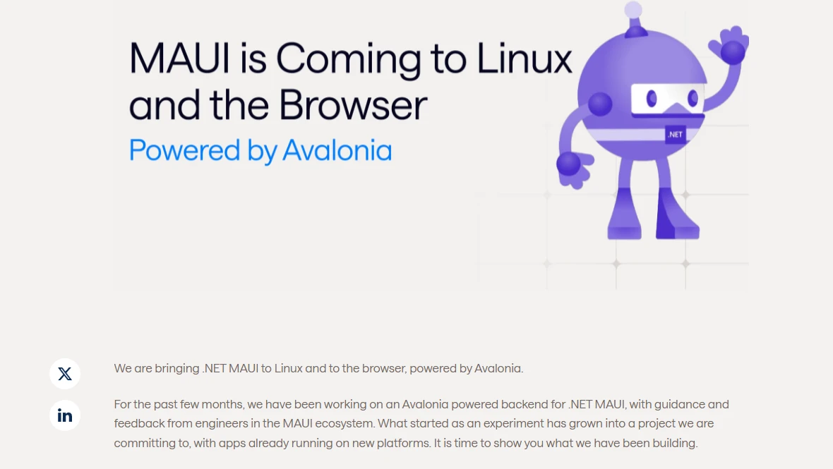 MAUI将要支持Linux了，虽然 Powered by Avalonia - 哔哩哔哩