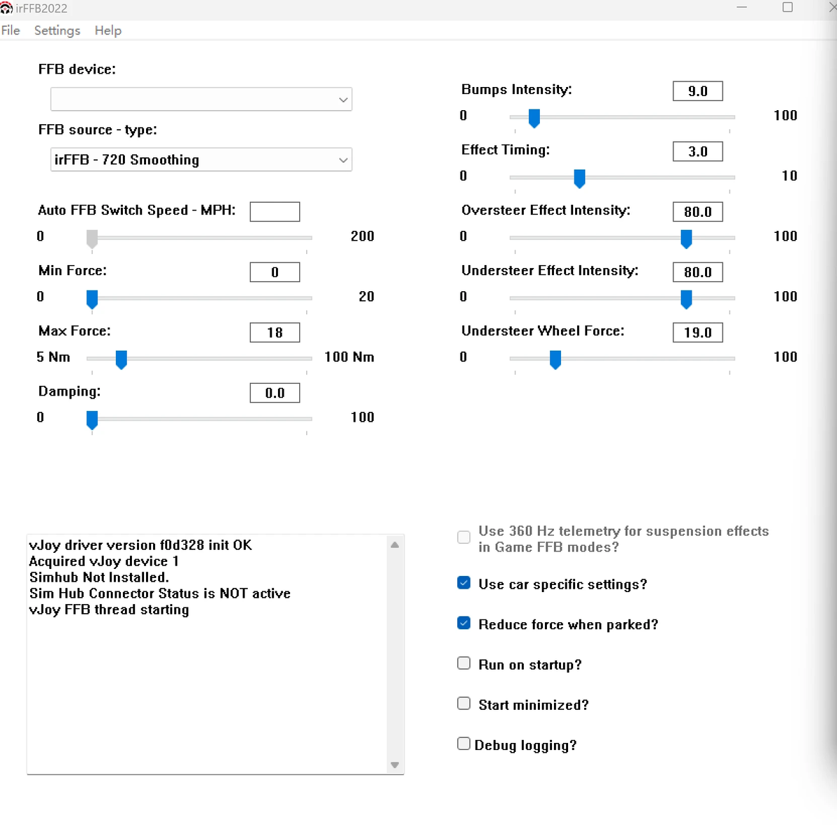 Iracing的插件分享，irffb(力回馈方面的插件) - 哔哩哔哩