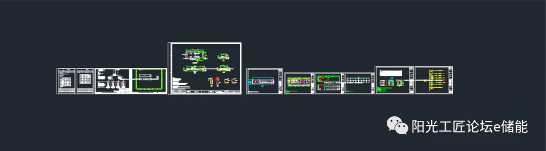 2MW/4MWh储能系统典型结构CAD图纸(含PCS、EMS、集装箱平面图） - 哔哩哔哩