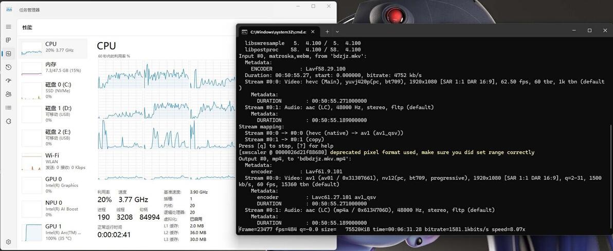AV1用CPU软压，已经比显卡编码还快了 - 哔哩哔哩