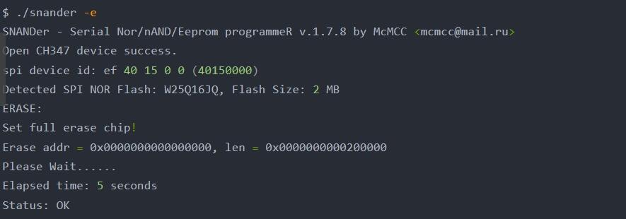 CH347应用 USB转SPI/I2C功能：开源SNANDer实现flash烧写 - 哔哩哔哩