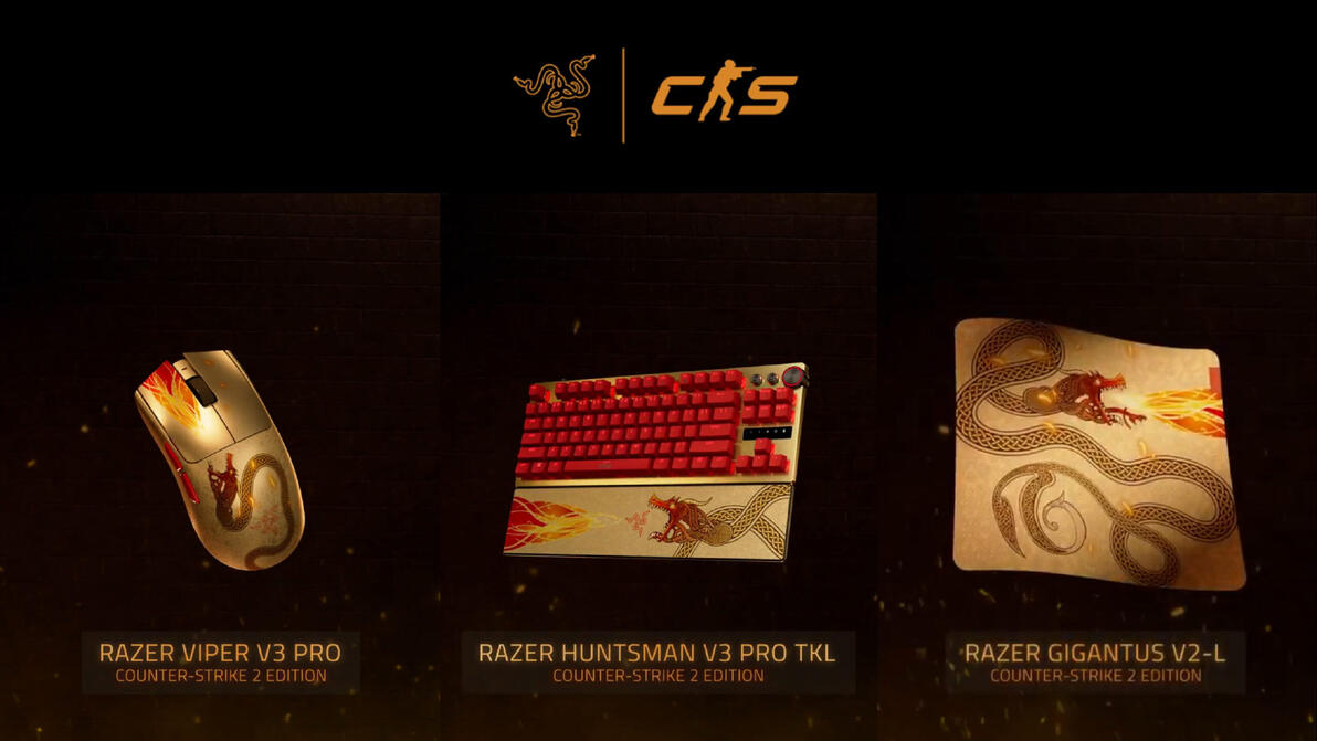 《日·键圈时刻表》黄金龙蛇！雷蛇CS2联名款外设三件套 ATK EDGE63HE 粉色限定版发售 - 哔哩哔哩
