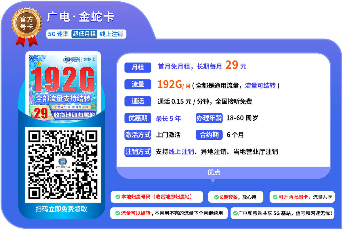 流量卡升级了？电信/移动/广电3款5G流量卡对比测评：29元192G全通用流量 - 哔哩哔哩