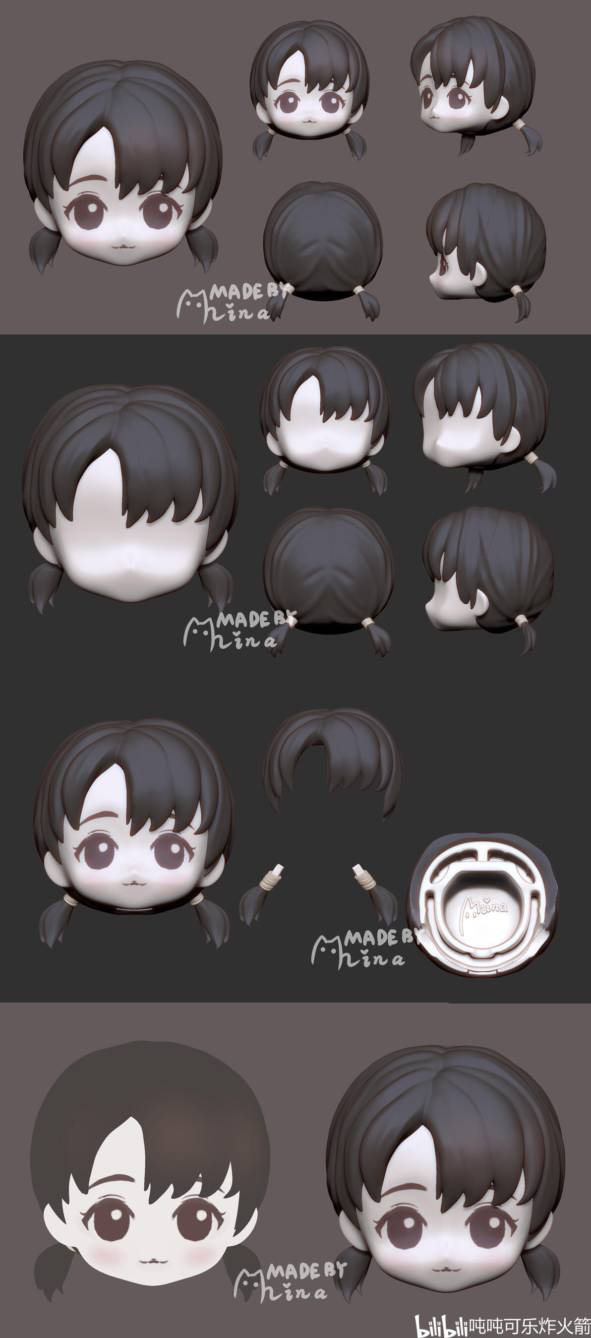 【gsc/ob11头壳建模分享】bleach雏森桃、平子真子、乌尔奇奥拉 - 哔哩哔哩