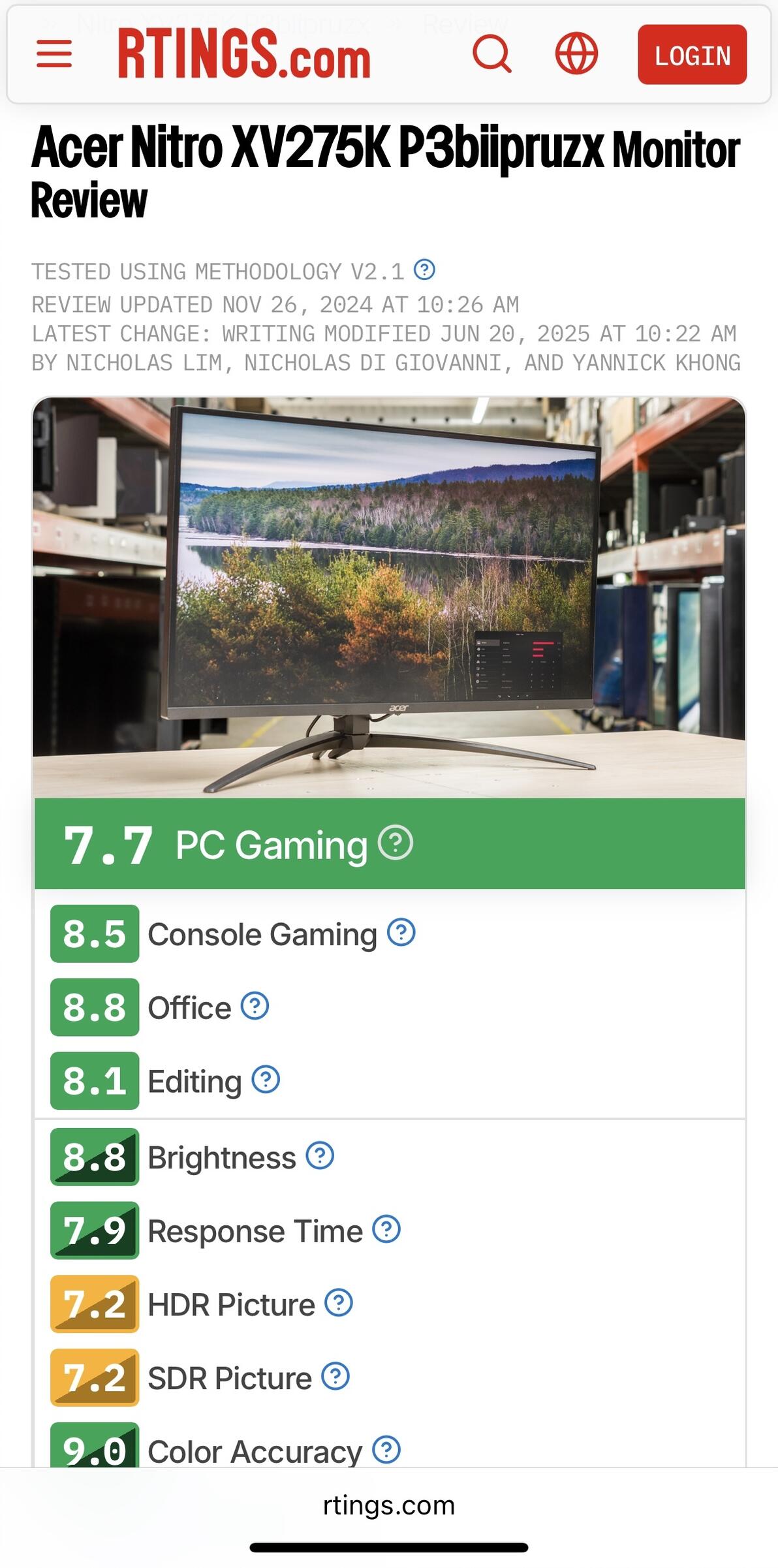 明基ex321ux rtings 专业评测出炉 - 哔哩哔哩