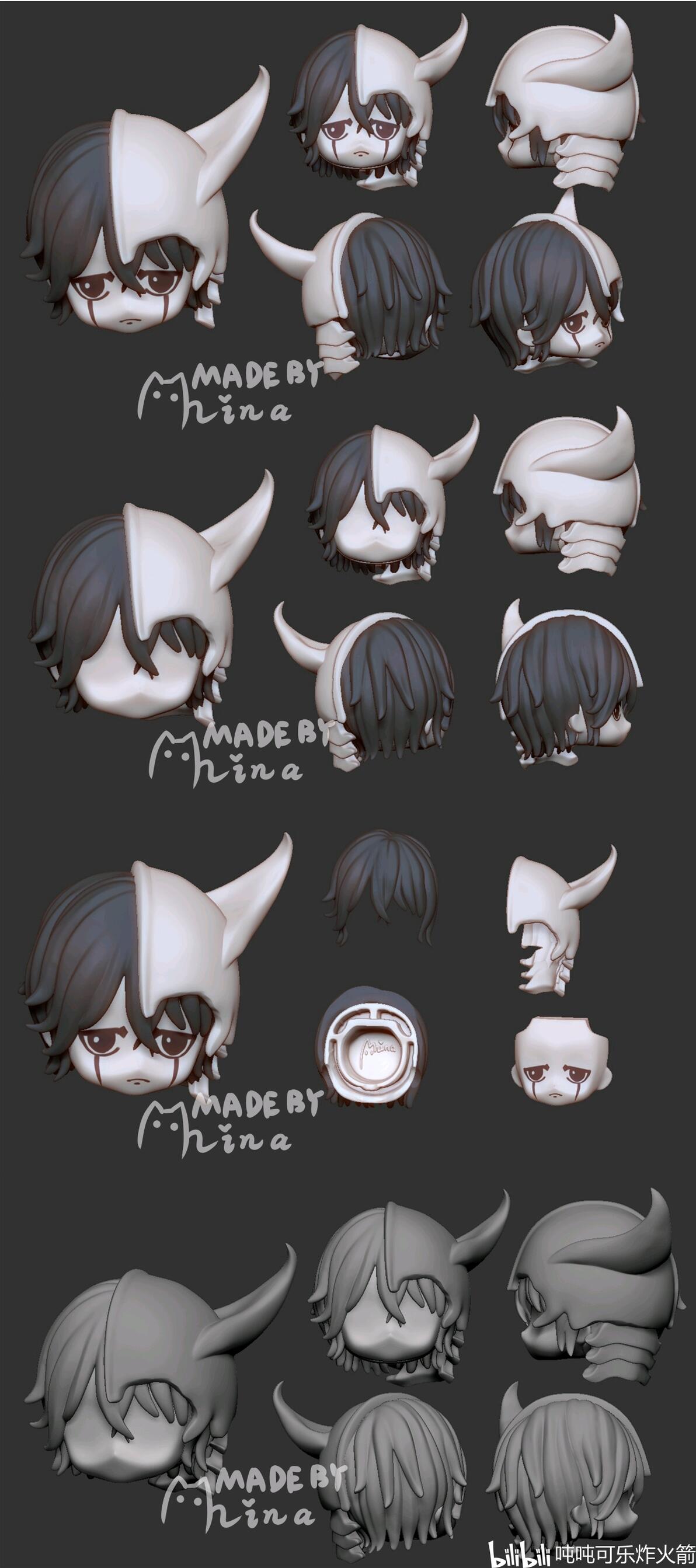 【gsc/ob11头壳建模分享】bleach雏森桃、平子真子、乌尔奇奥拉 - 哔哩哔哩