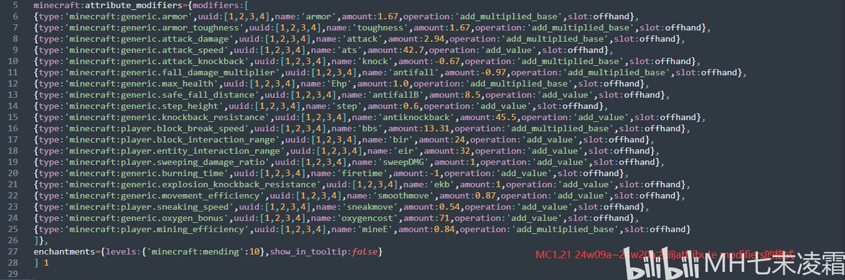 MC中的give指令自定义属性在24w09a~24w21a之间的改动(java版1.21快照) - 哔哩哔哩