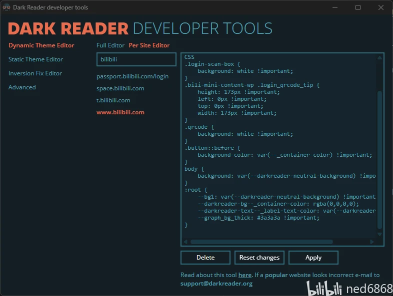 Dark Reader B站网页端显示BUG的修复 - 哔哩哔哩