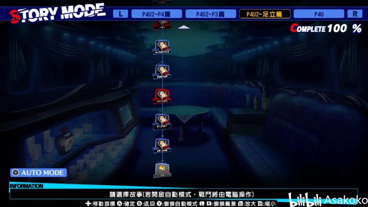 《女神异闻录4 无敌究极后桥背摔/P4U2》剧情模式100%收集攻略 - 哔哩哔哩