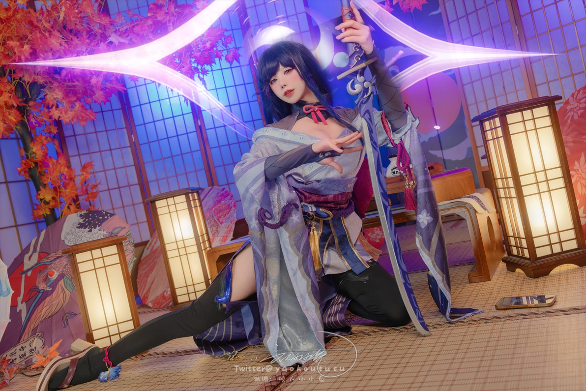 【Cosplay精选@咬人小小兔娘】3月作品『原神-雷电将军』75P+1V 剧场 - 哔哩哔哩