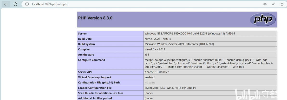 手把手教你Apache2.4 + PHP8的安装（windows），不成功砍我！ - 哔哩哔哩