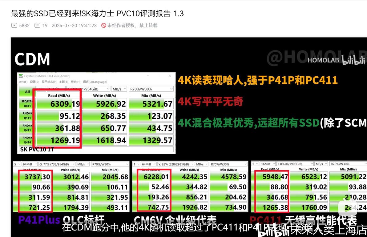 海力士PVC10 1T 2230戴尔OEM 比铠侠工业级SSD 建兴CL6 如何 - 哔哩哔哩
