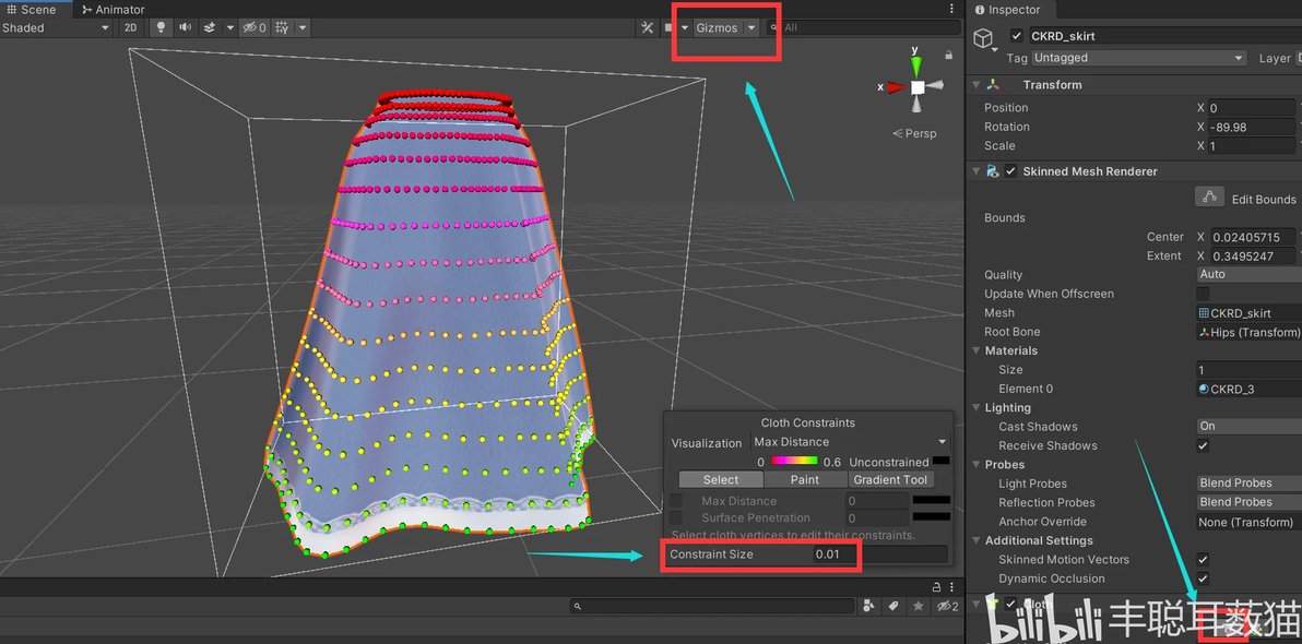 VRChat改模 特别短篇：Unity Cloth 布料系统 - 哔哩哔哩