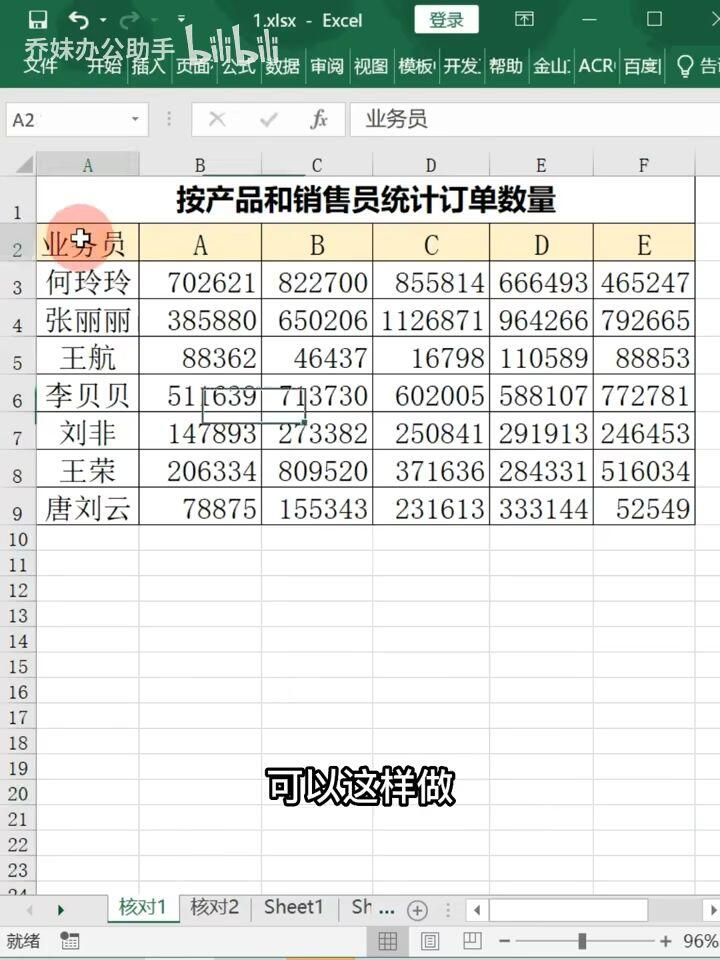 用vlookup函数核对两个表格,快速找差异! 哔哩哔哩