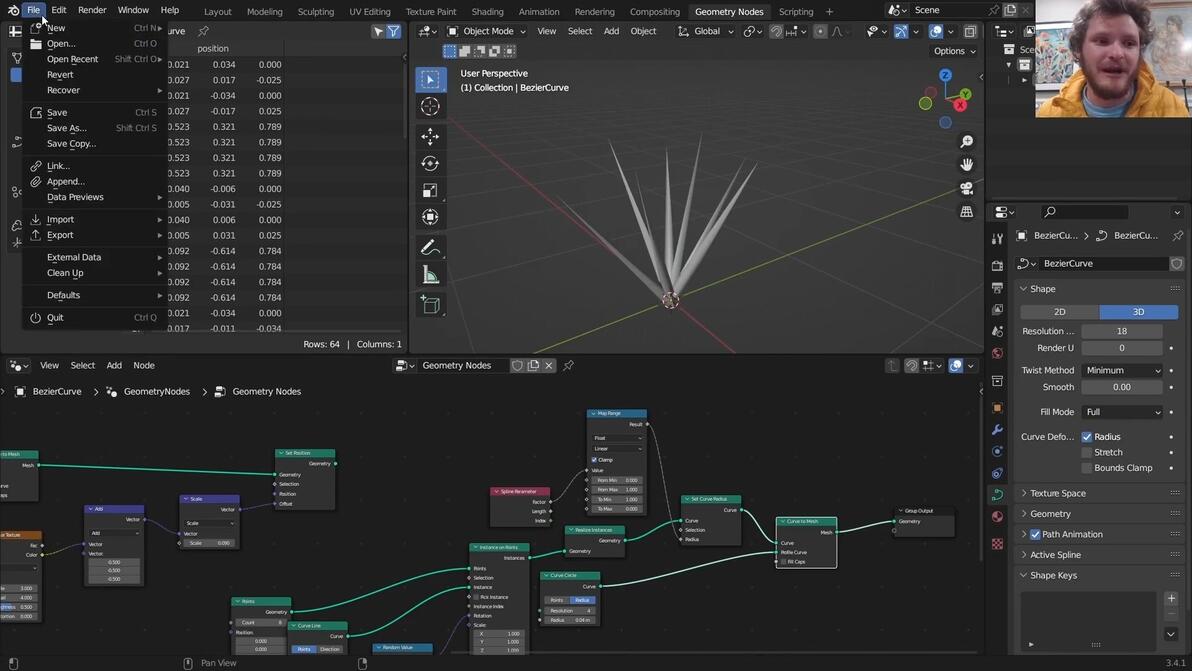 Blender Geometry Nodes - 几何节点基础(反复消化) - 哔哩哔哩