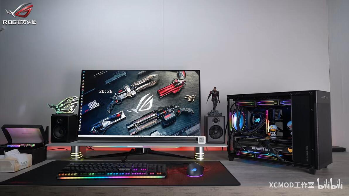 华硕TUF 4090沉浸式装机.华硕AP201 冰立方小机箱.一体式水冷电脑主机 - 哔哩哔哩