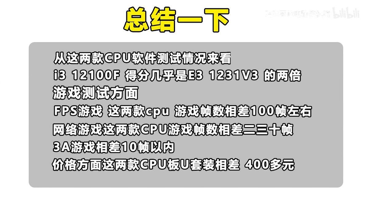 E3 1231V3 升级i3 12100f 性能提升到底有多大呢？ - 哔哩哔哩