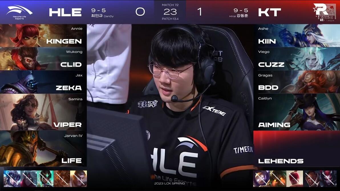 KT vs HLE 后期的奇迹！ Viper下路亮奇招萨米拉嘉文！韩华输九千经济 - 哔哩哔哩