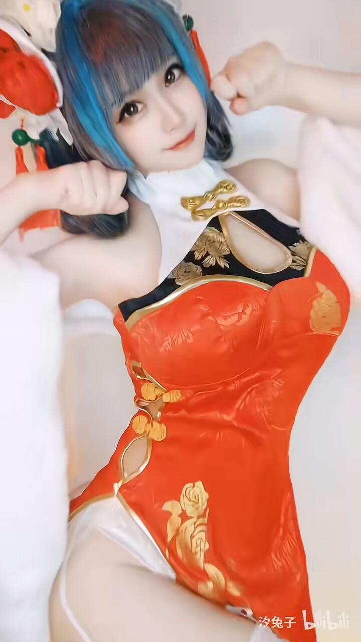 【汐兔子】碧蓝航线—柴郡喵旗袍cos - 哔哩哔哩