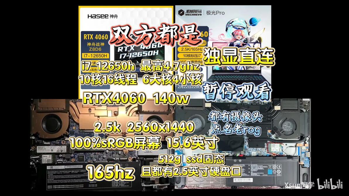 谁是性价比之王？拆机 机械革命极光pro对比神舟z8d6 5999独显直连406 - 哔哩哔哩