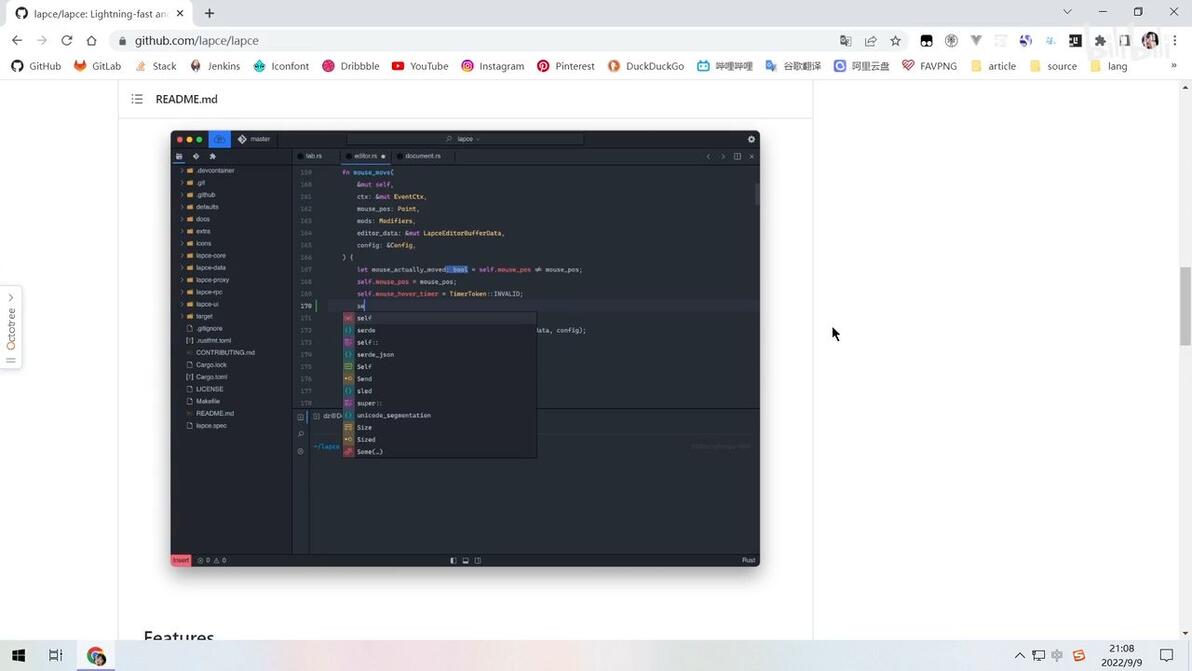 【Lapce】简单体验下用Rust写的一个代码编辑器，感觉有比VSCode更大的 - 哔哩哔哩