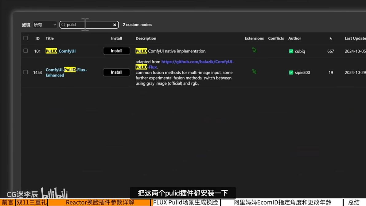 Comfyui实用工作流教程7期——Reactor、Pulid、EcomID换脸 - 哔哩哔哩