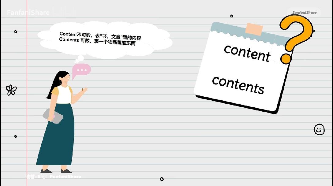英语近义词辨析#3 【Content vs. Contents】到底怎么用... - 哔哩哔哩