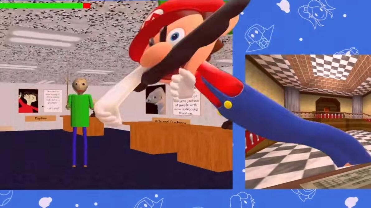 【SMG4】马里奥玩Baldi's Basics（搬运） - 哔哩哔哩