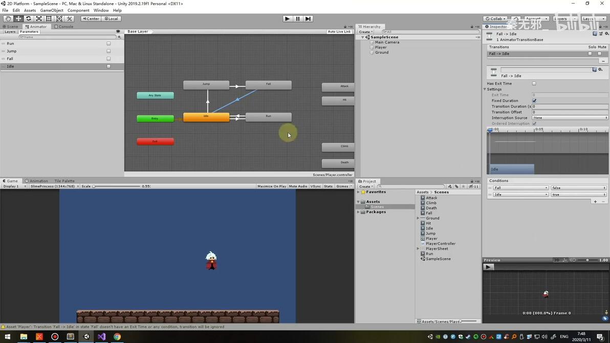 【Unity 2D游戏开发教程】第5课 如何在Unity中实现Player移动跳 - 哔哩哔哩