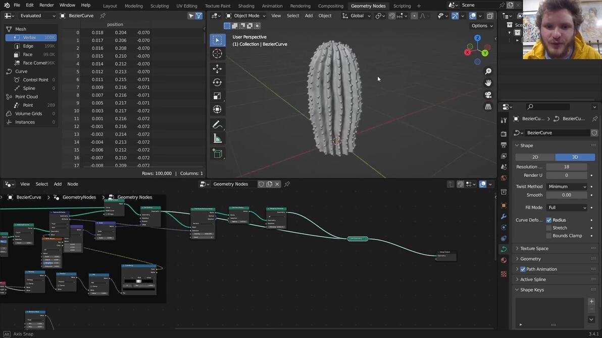 Blender Geometry Nodes - 几何节点基础(反复消化) - 哔哩哔哩