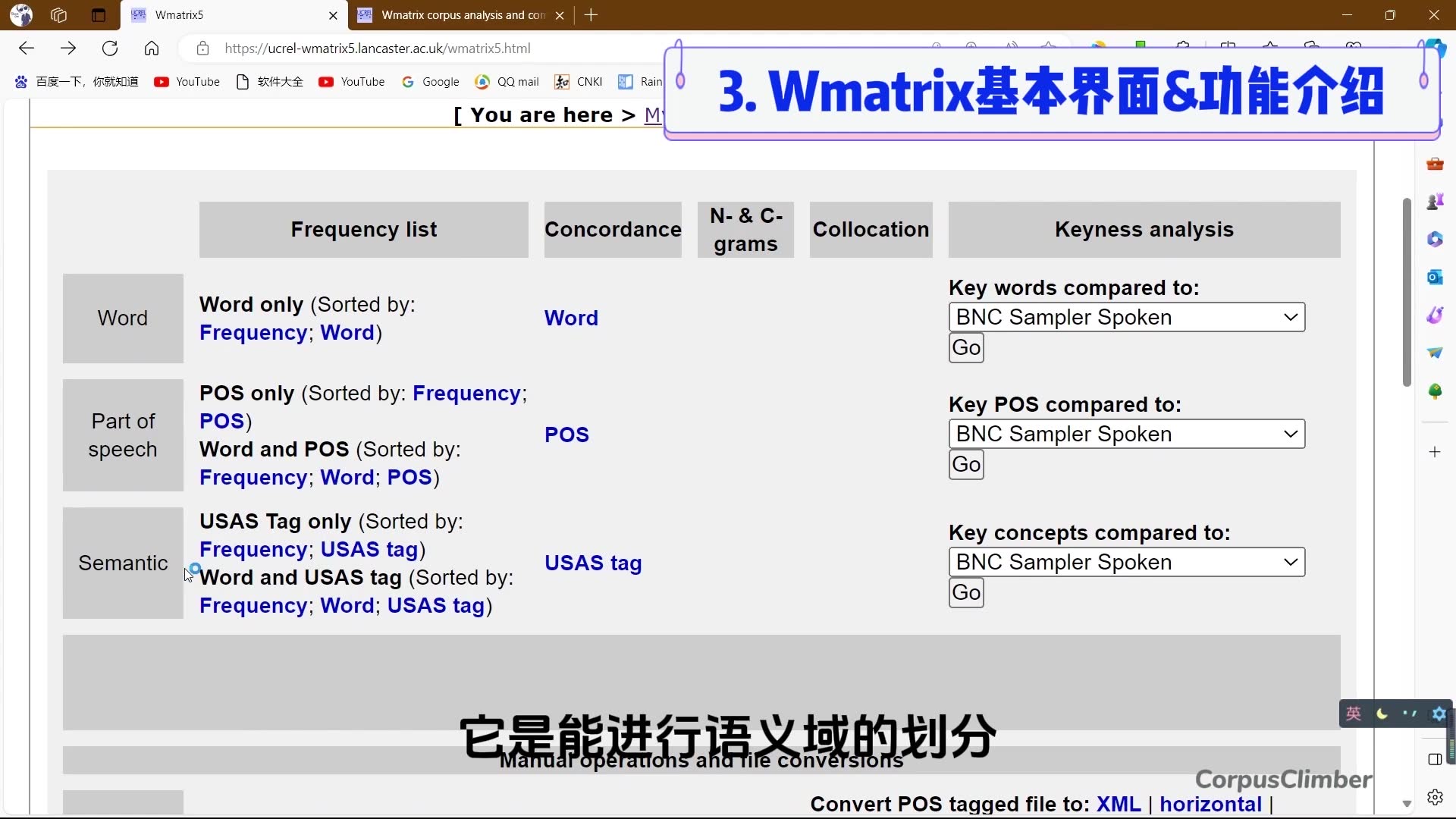 Wmatrix平台基本功能+辅助隐喻分析教程_哔哩哔哩_bilibili